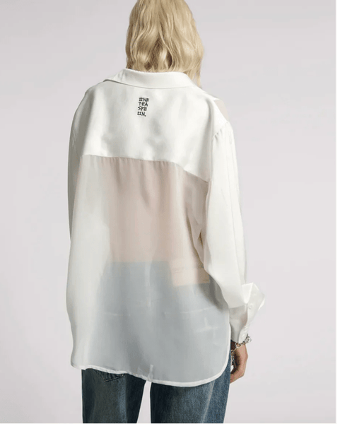 One Teaspoon Sheer Tuxedo Shirt in White – Ché by Chelsey